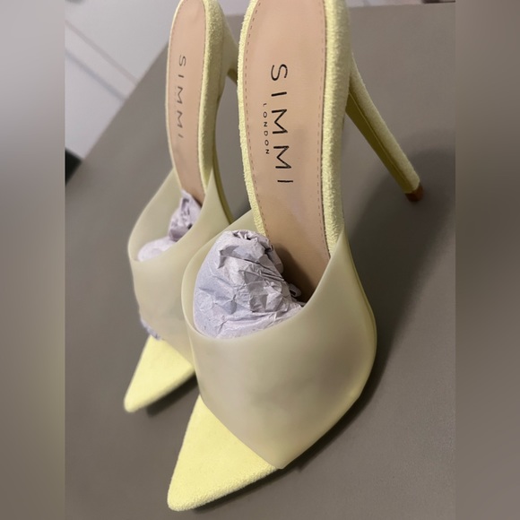 Shoes | Simmi Brand Yellow Stiletto Mules | Poshmark
